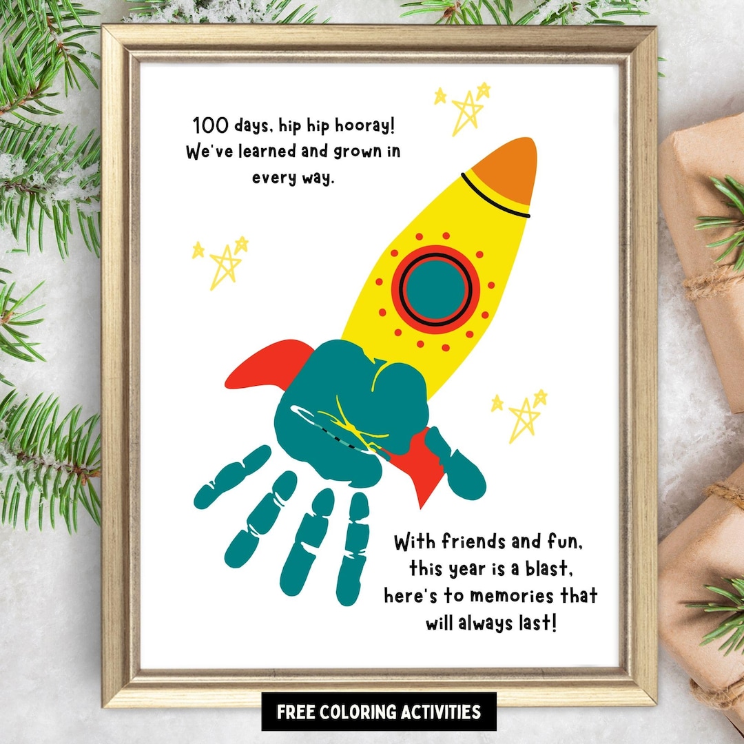 100th Day of School Handprint Poem Craft| Blasted Through 100 Days Prek ...
