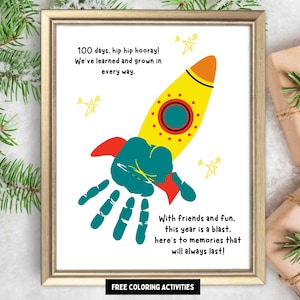 100th Day of School Handprint Poem Craft| Blasted Through 100 Days Prek ...