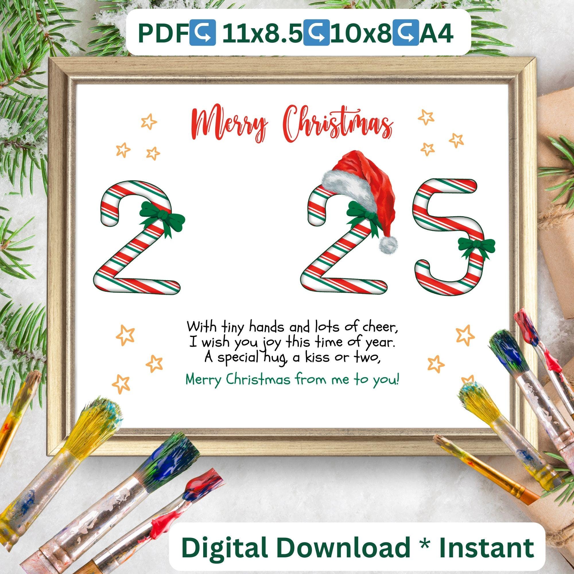 Merry Christmas 2025 Handprint Art Craft, Holiday Handprint Poem, DIY ...