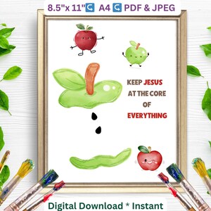 Fall Apple Christian Bible Handprint Art Craft| Preschool Christian ...