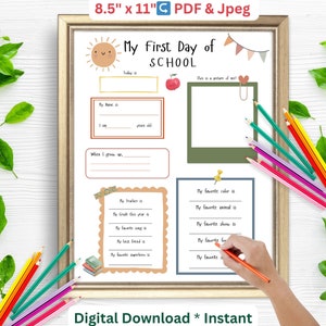 First Day of School Interview| All About Me Form | My First Day of ...