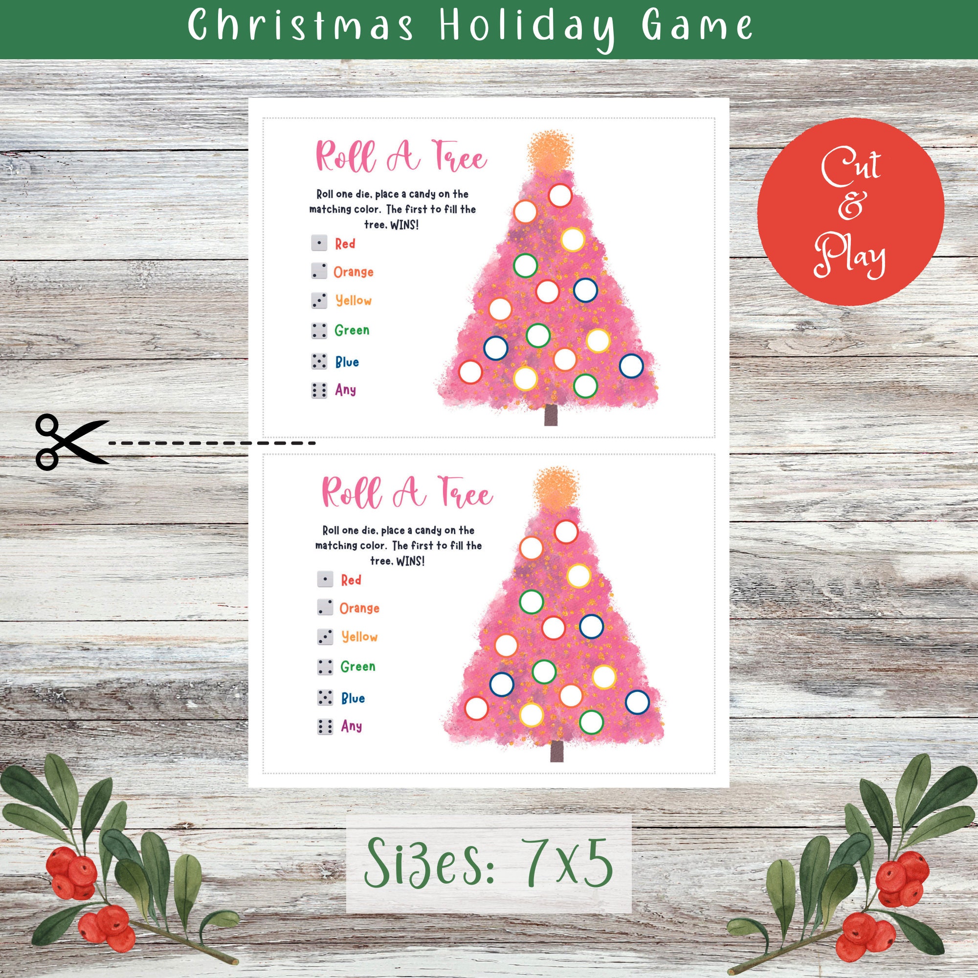Roll a Tree Dice Game| Roll a Christmas Tree Game Printable for Kids ...