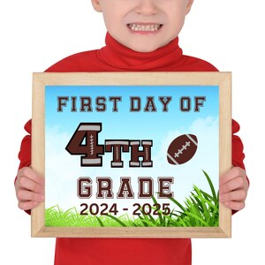 First Day of School Sign Printable|first Day of 4th Grade Printable ...