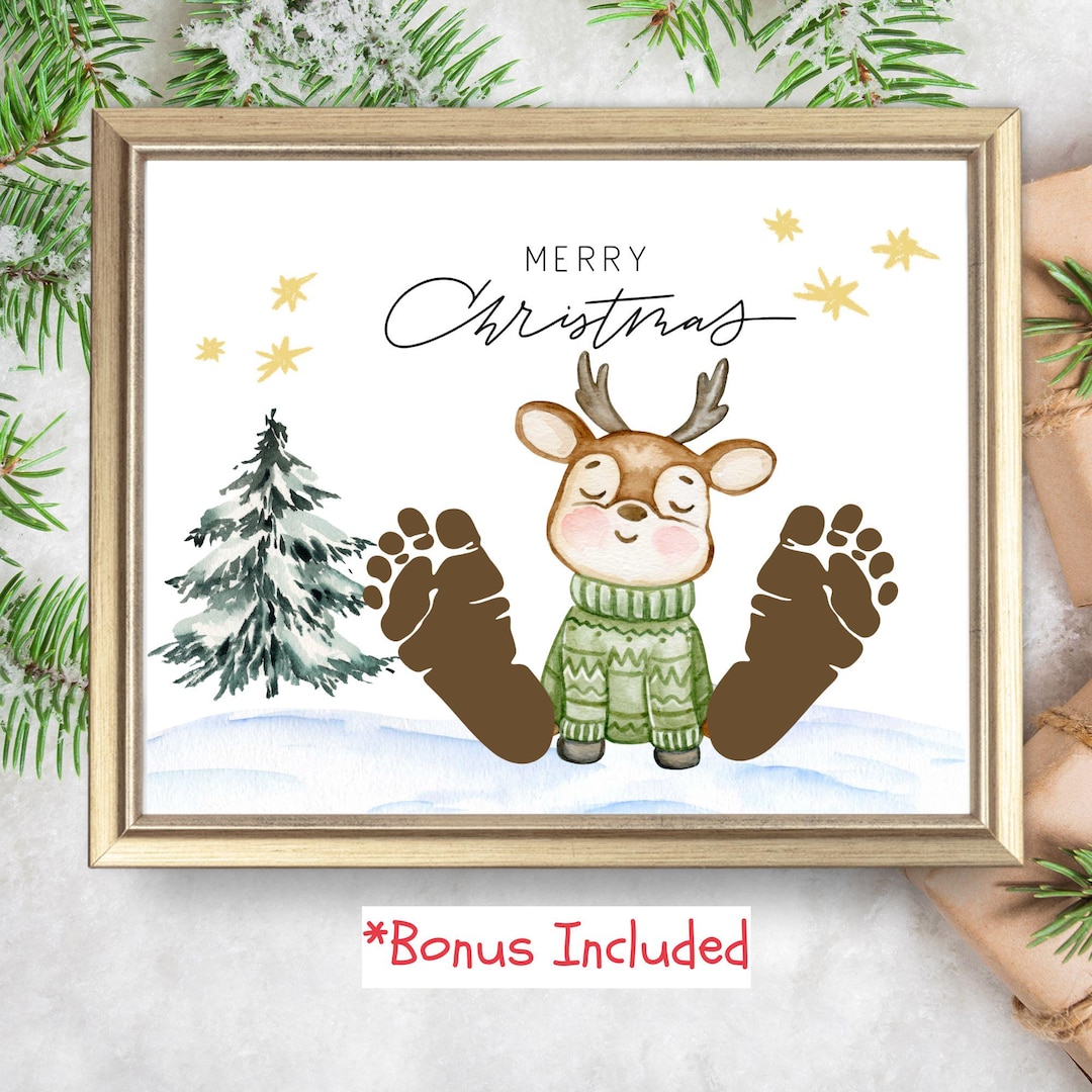 Reindeer Footprint Art| Sunday School Christmas Winter Handprint Craft ...