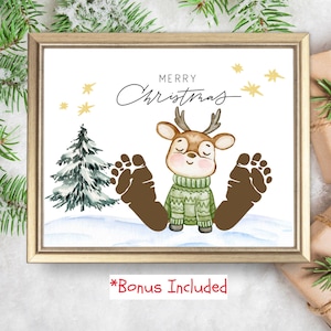 Reindeer Footprint Art| Sunday School Christmas Winter Handprint Craft ...