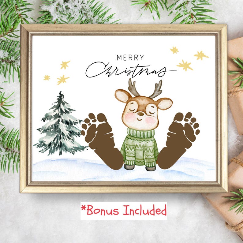 Reindeer Footprint Art| Sunday School Christmas Winter Handprint Craft ...