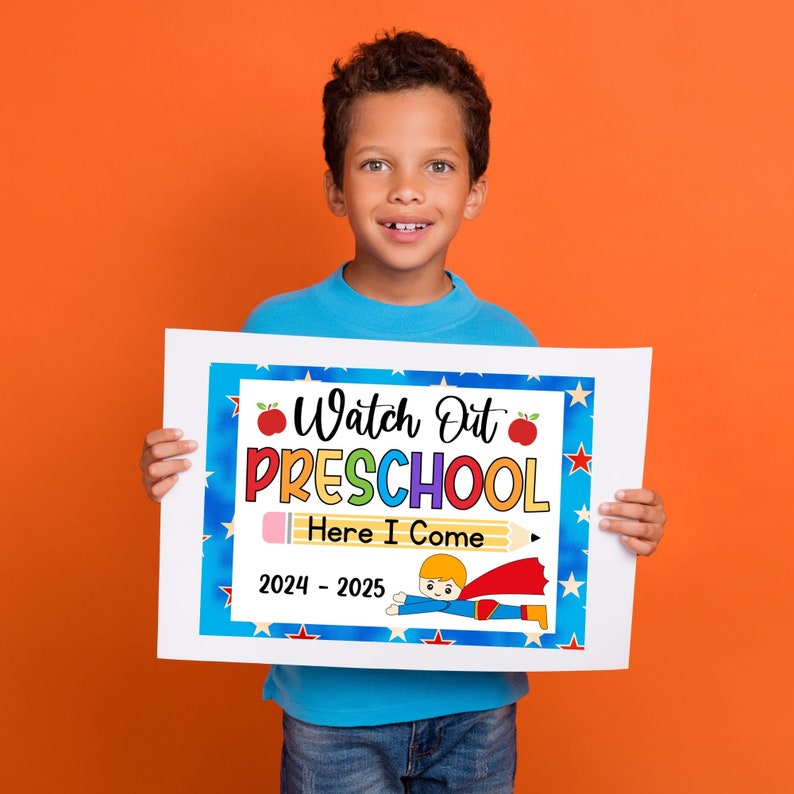 Superhero Printable First Day of School Sign rainbow First Day of ...