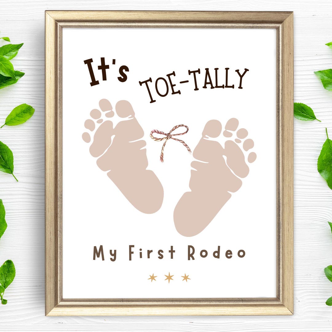 My First Rodeo Footprint Craft Printable, Baby & Toddler Footprint ...