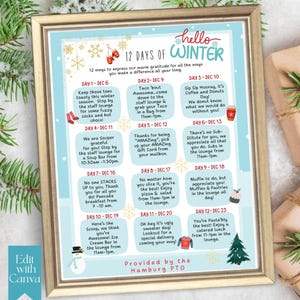Editable Christmas Holiday Appreciation Flyer| Teacher 12 Days of ...