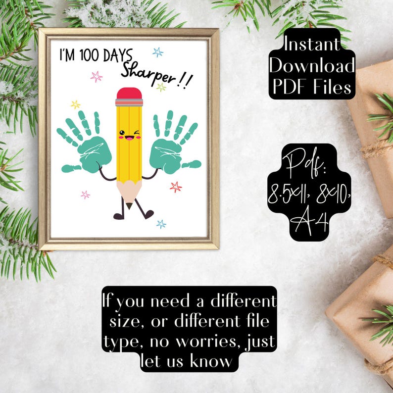 100 Days of School Handprint Art| 100th Day of School Craft| Kids DIY ...