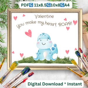 Valentines Day Handprint Craft| Dinosaur Love You Handprint Art for ...