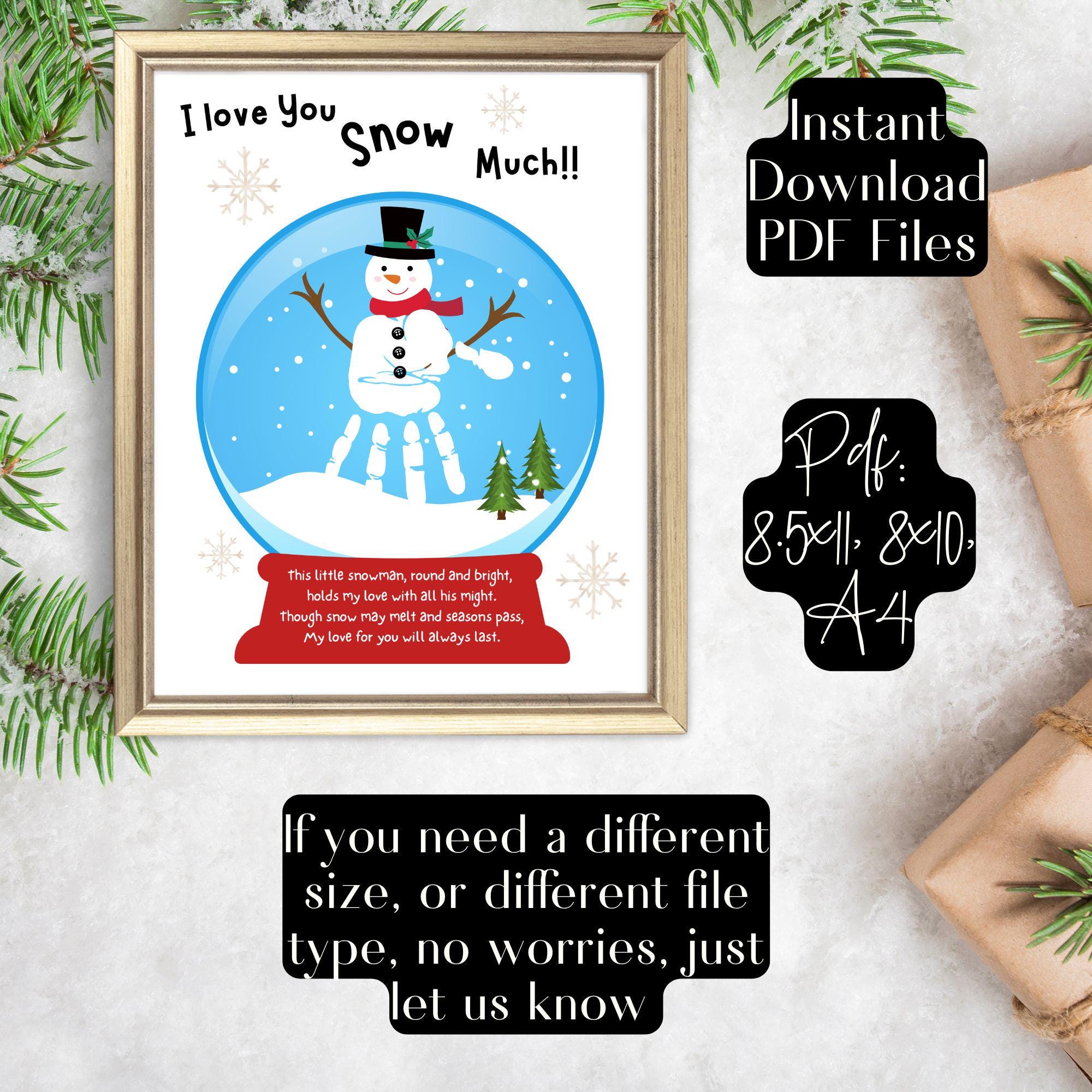 Snowman Handprint Art, I Love You Snow Much Christmas Poem Winter Craft ...