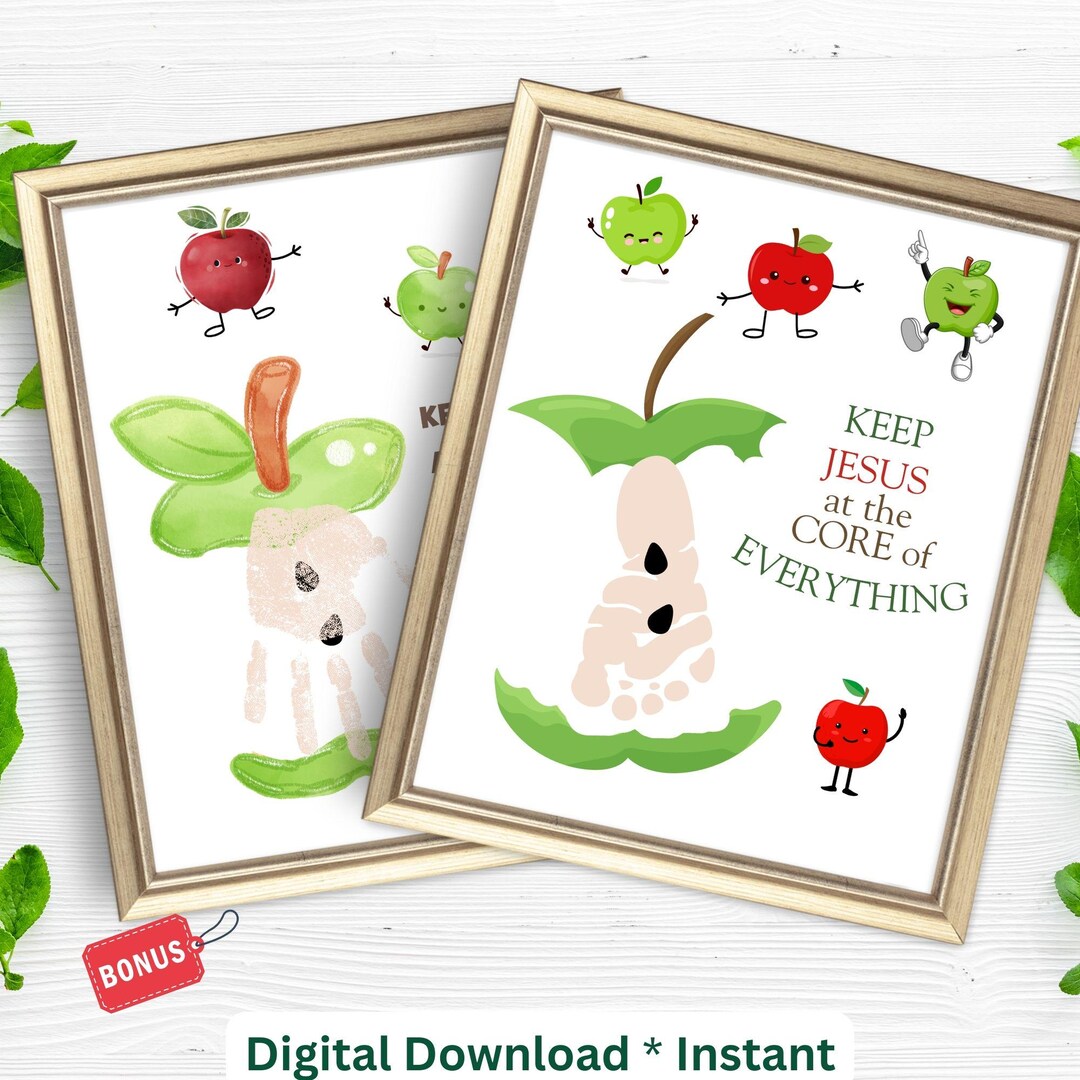 Fall Apple Christian Bible Handprint Art Craft| Preschool Christian ...