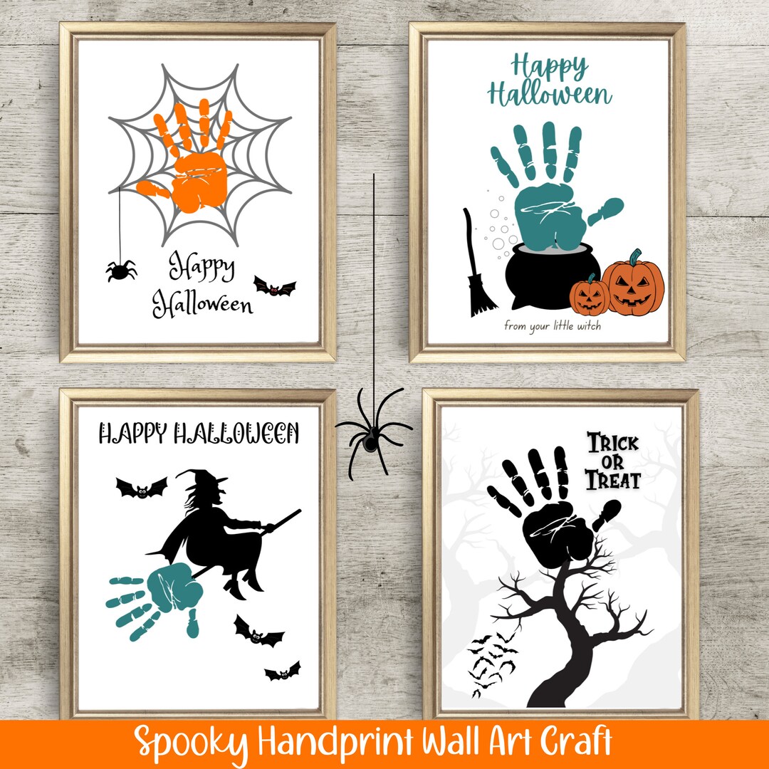 Halloween Handprint Art|fall Preschool Printable Pumpkin Handprint ...