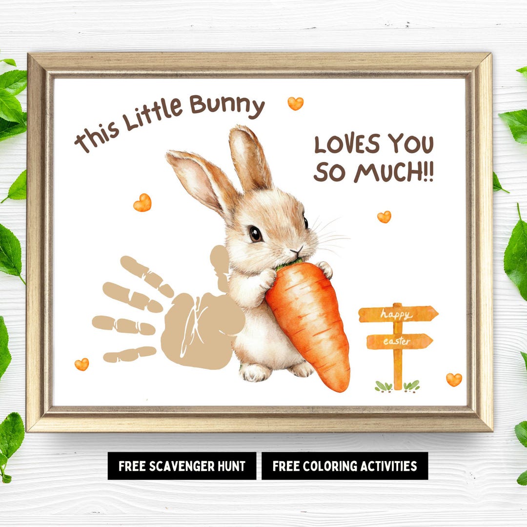 Bunny Handprint Art| Some Bunny Loves You Baby Handprint Craft Easter ...