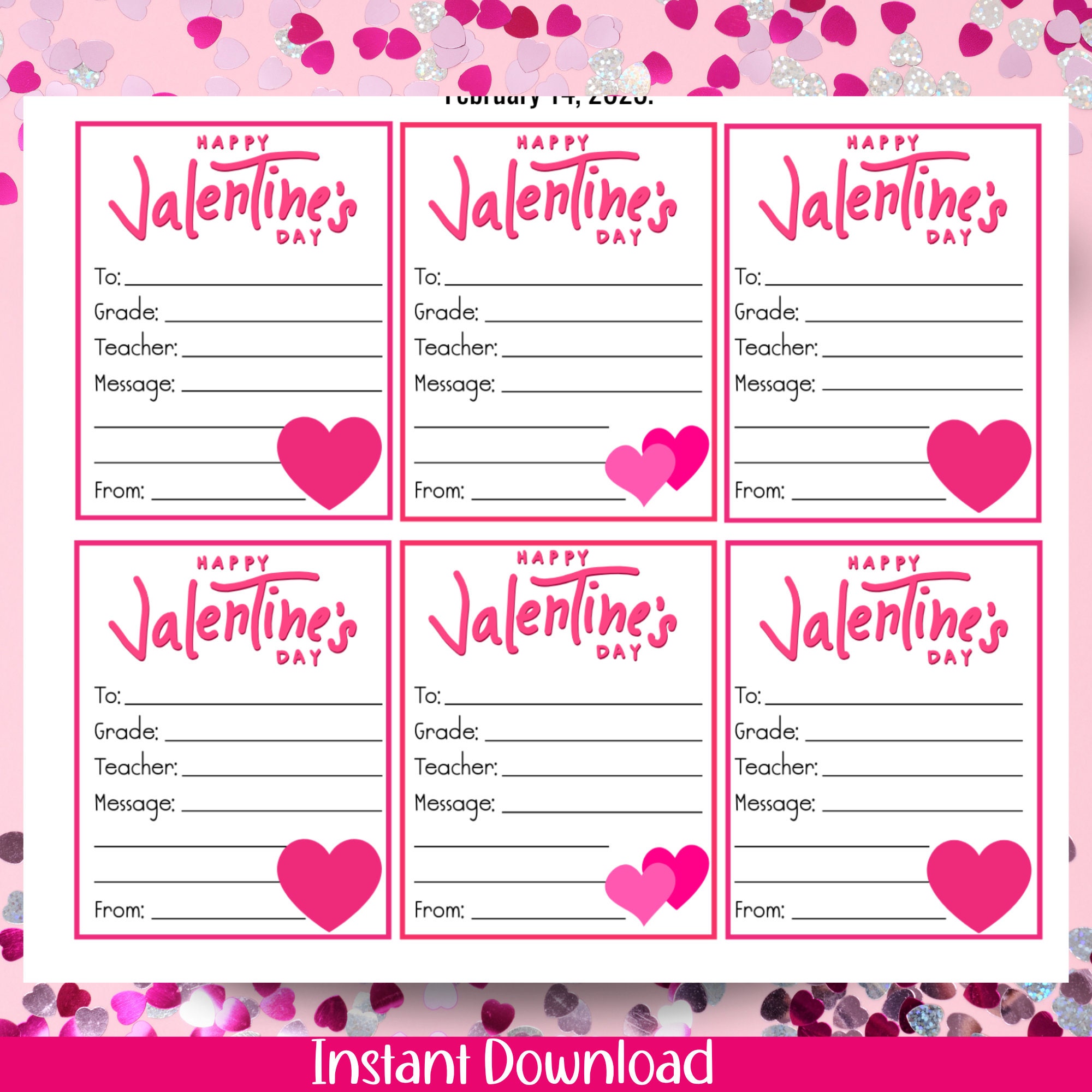 PTA PTO Valentine's Day Candy Gram Fundraiser Flyer Template| Candy ...