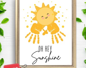 Summer Handprint Craft Sunshine Handprint Printable Sign for Kids ...