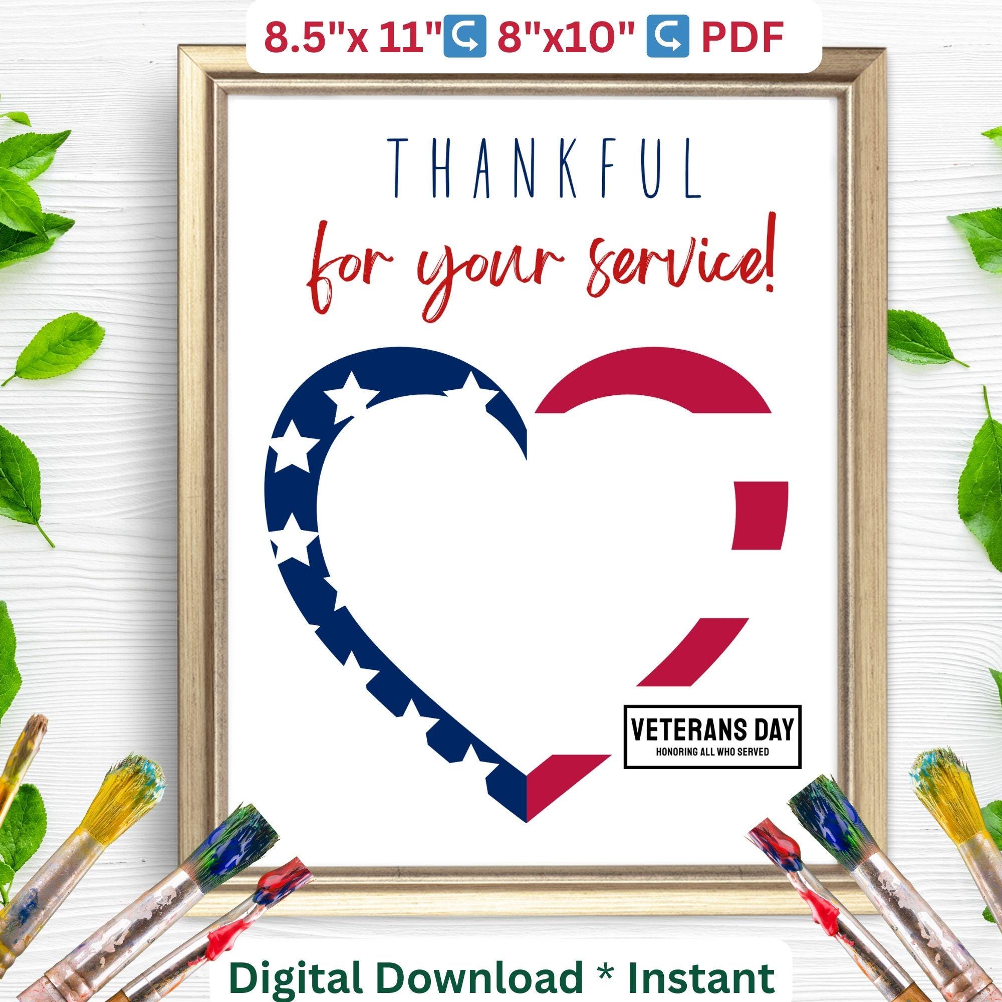 Veterans Day Handprint Art Craft| DIY Card Patriotic Sign Poem Keepsake ...