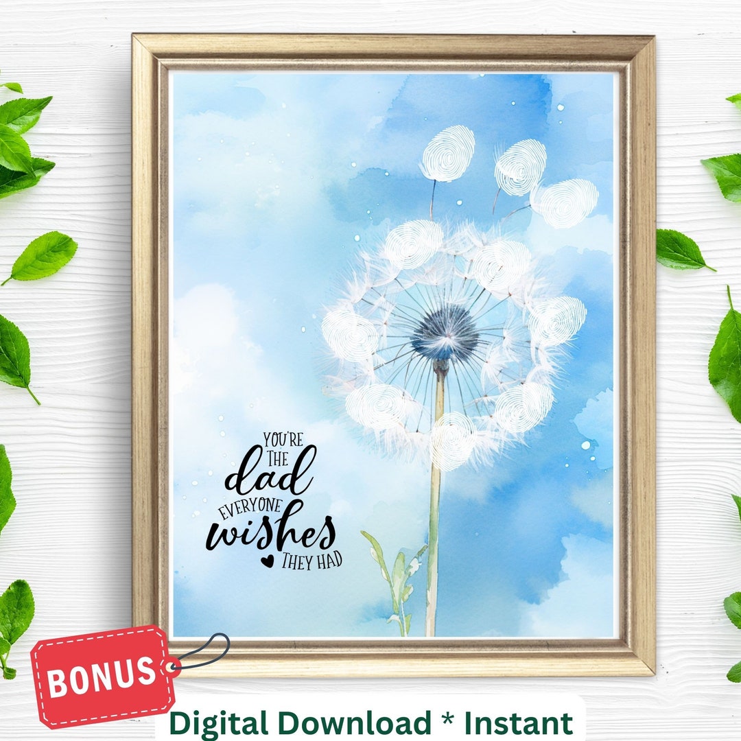 Fathers Day Fingerprint Craft| Dandelion Fingerprint Art| I Couldn't ...