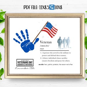 Veterans Day Handprint Craft Art Bundle| DIY Card Patriotic Poem ...