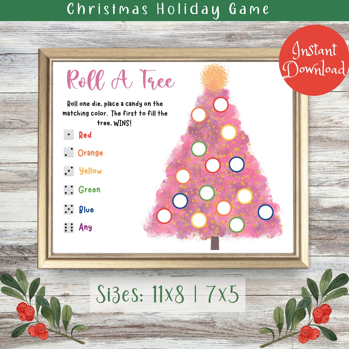 Roll a Tree Dice Game| Roll a Christmas Tree Game Printable for Kids ...