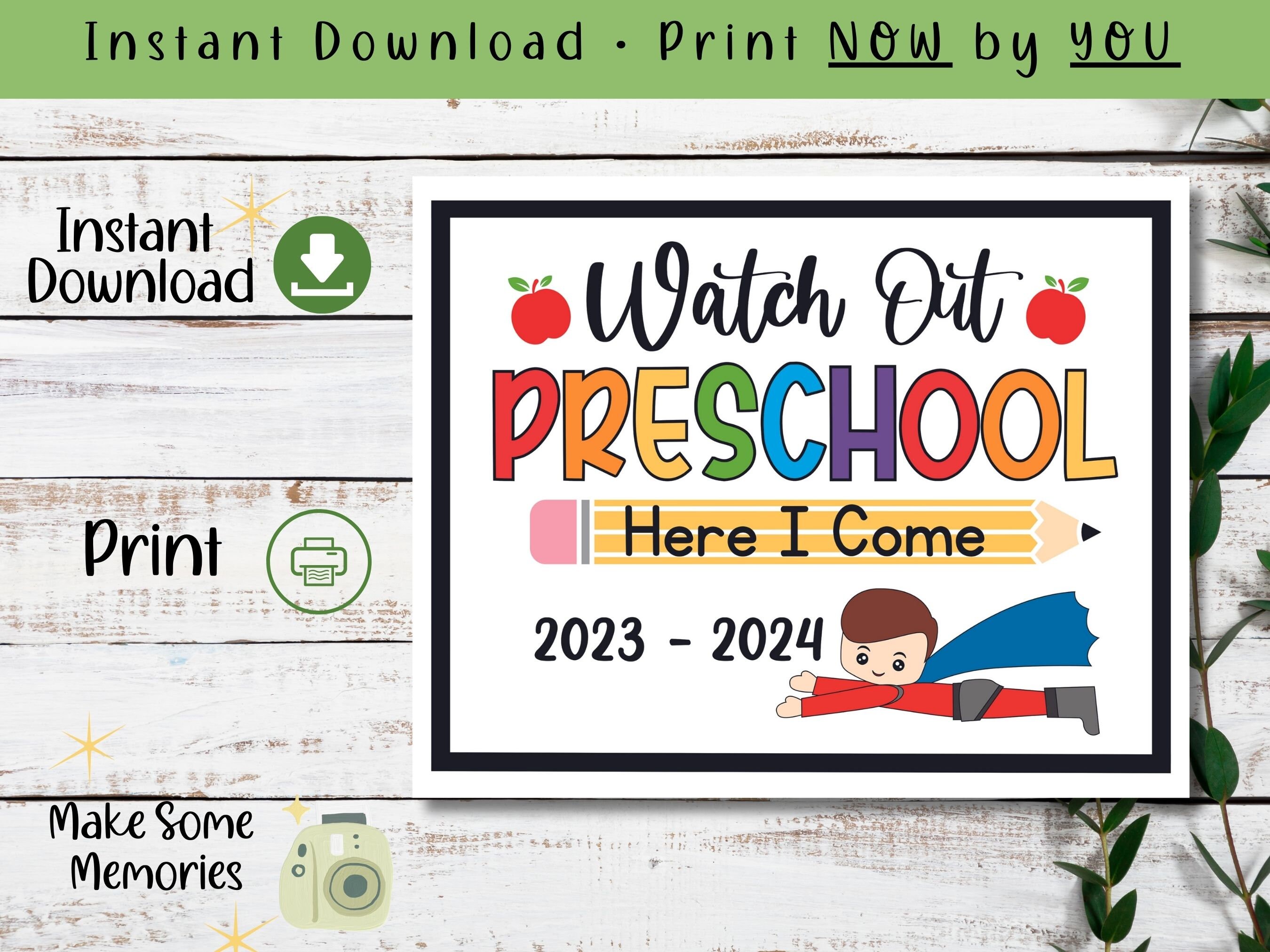 First Day of School Sign Printable First Day of Preschool - Etsy