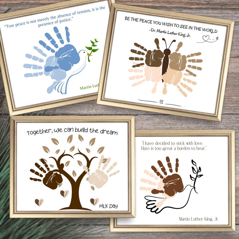 Martin Luther King Jr Day Handprint Art Craft, MLK Day Poem, Winter ...