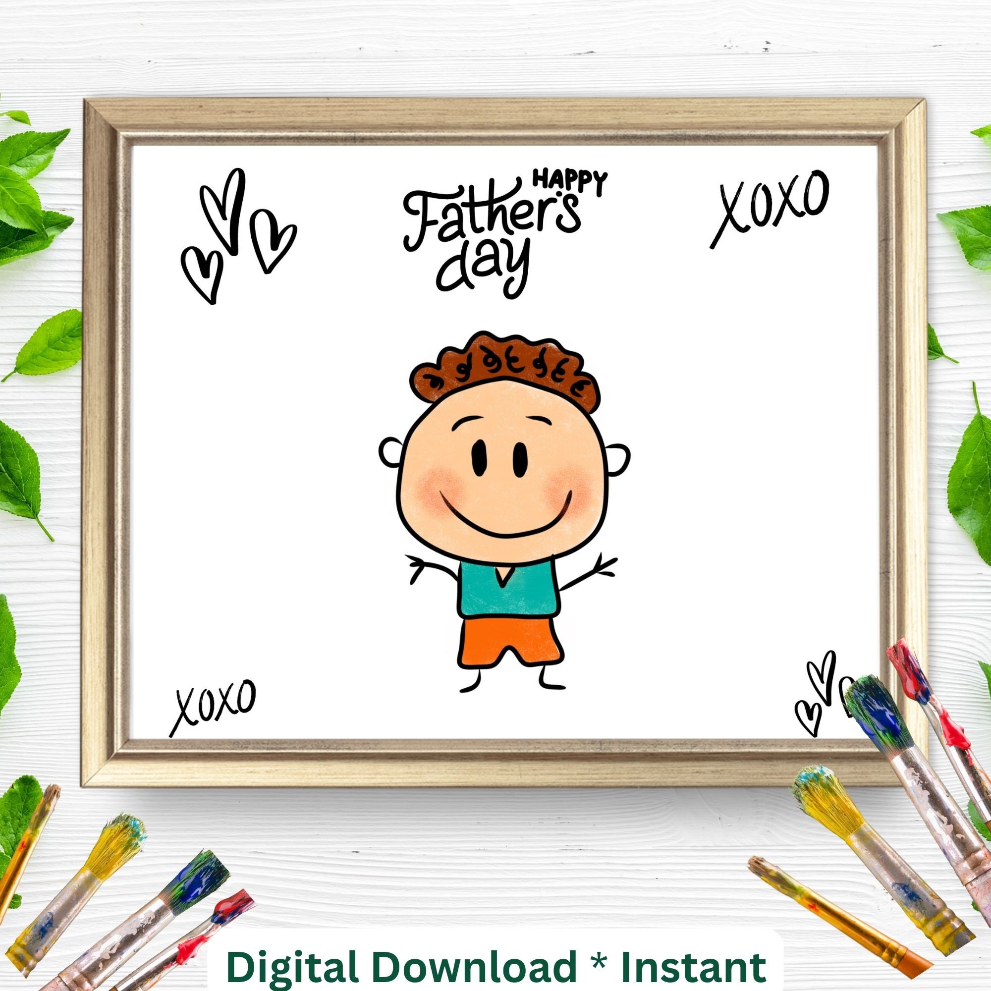 Fathers Day Handprint Craft Happy Father's Day Footprint Sign for Kids ...