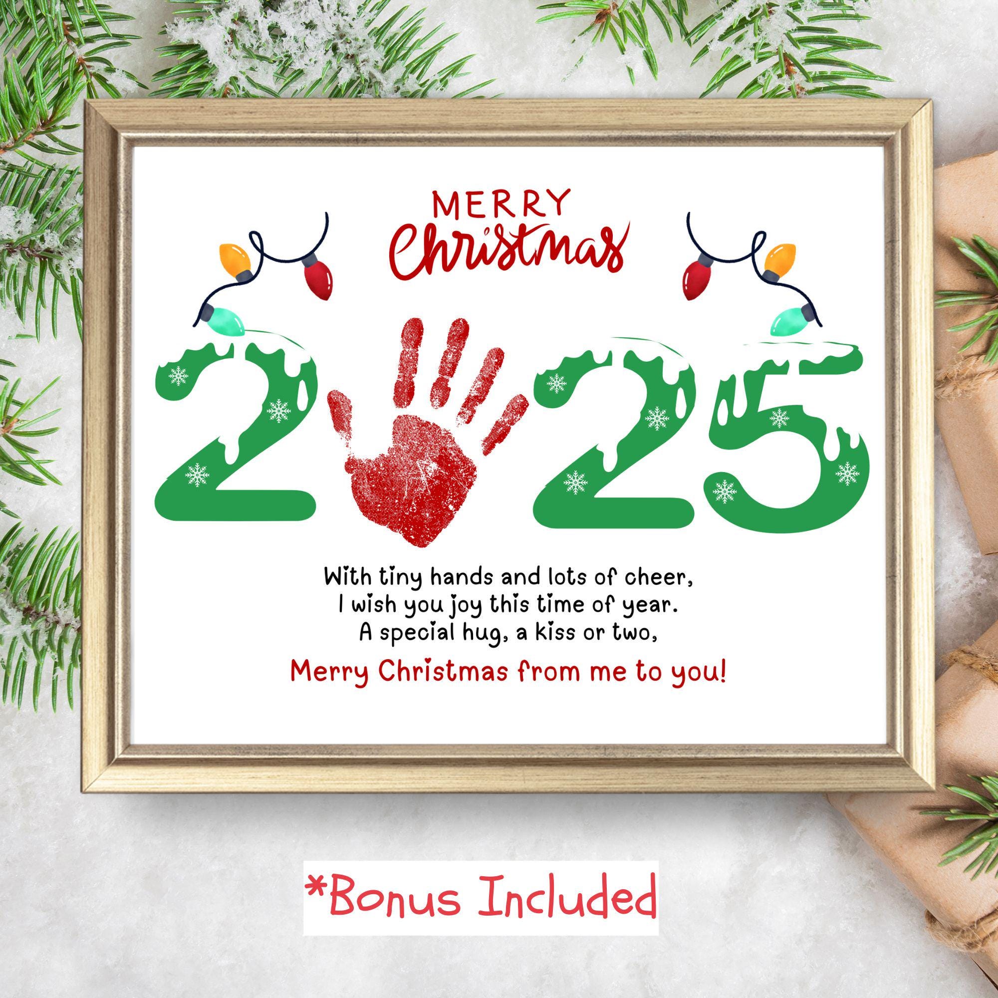 Merry Christmas 2025 Handprint Art Craft, Holiday Handprint Poem, DIY ...