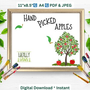Fall Handprint Craft| Hand Picked Apples Handprint Sign for Kids ...