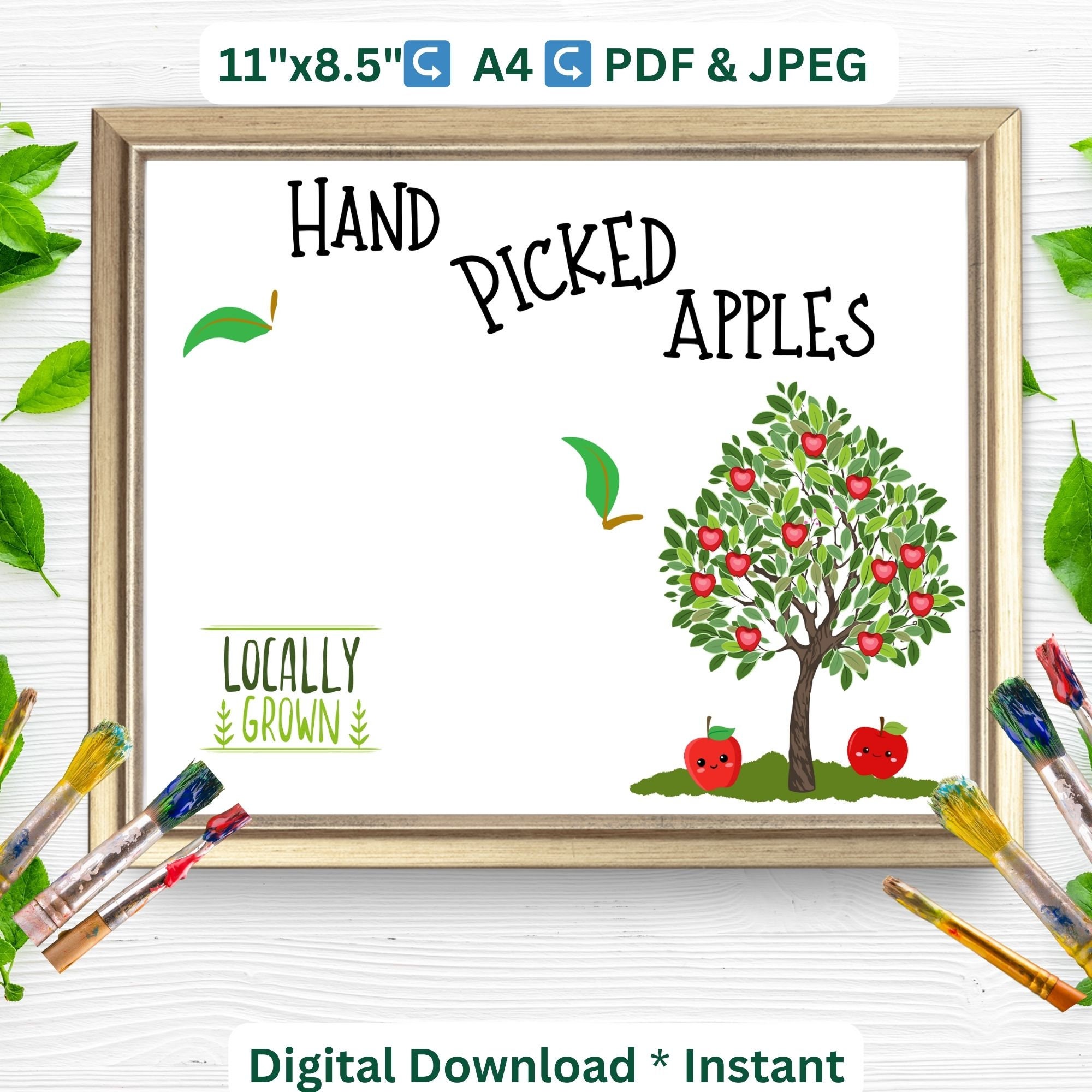 Fall Handprint Craft| Hand Picked Apples Handprint Sign for Kids ...