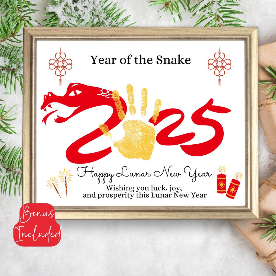 Chinese New Years Handprint Craft| 2025 Lunar New Year Poem Handprint ...