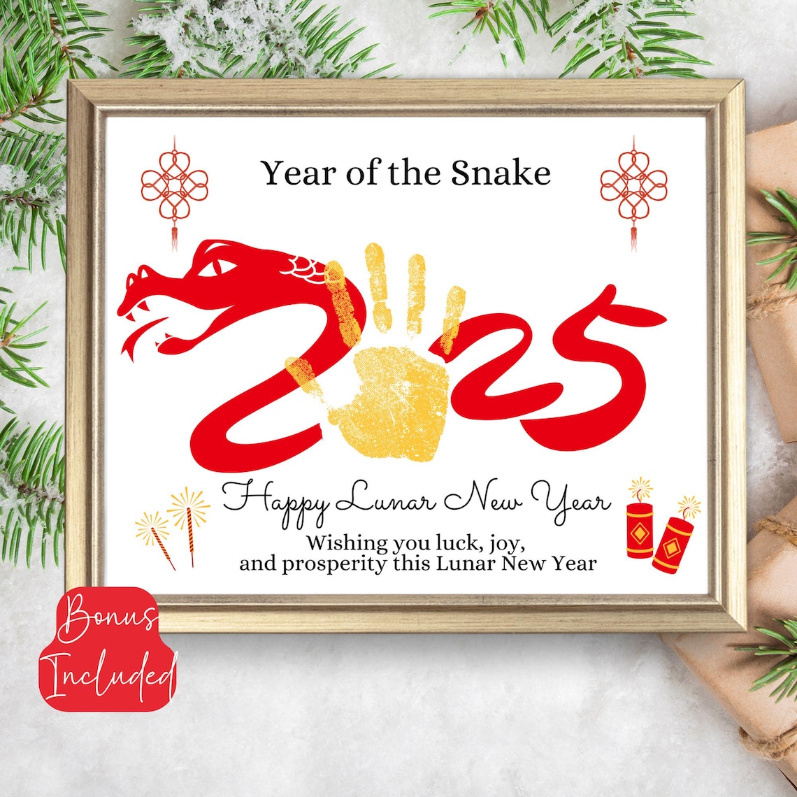 Chinese New Years Handprint Craft| 2025 Lunar New Year Poem Handprint ...