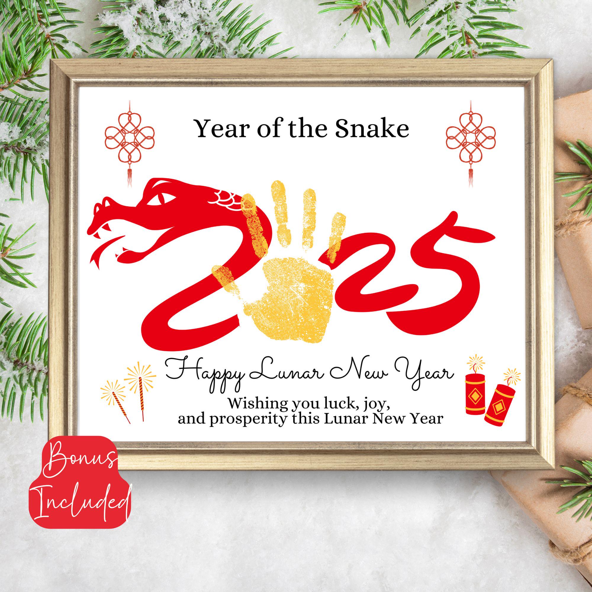 Chinese New Years Handprint Craft| 2025 Lunar New Year Poem Handprint ...