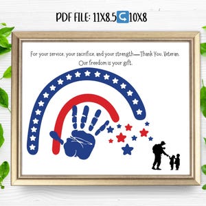 Veterans Day Handprint Craft Art Bundle| DIY Card Patriotic Poem ...