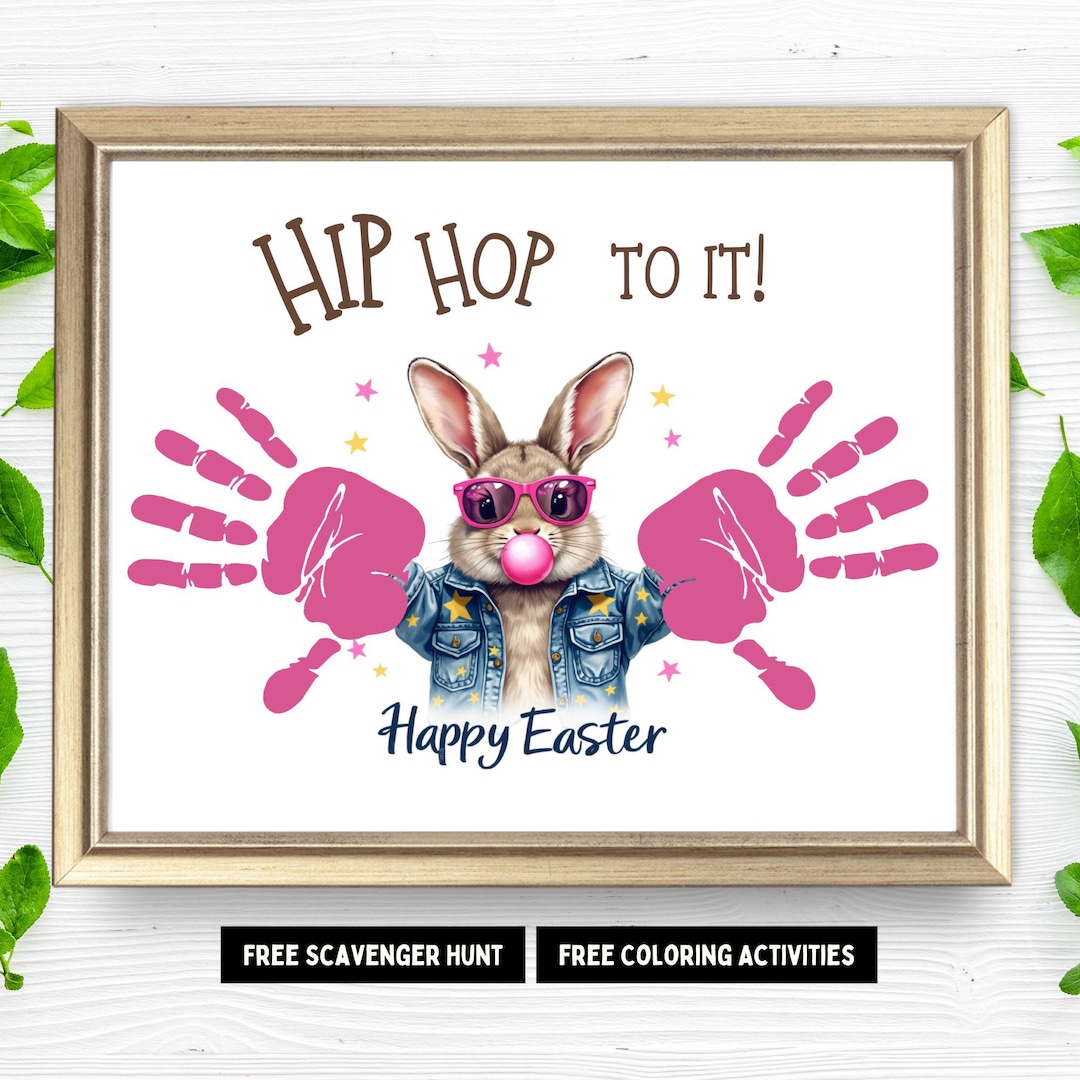 Bunny Handprint Art| Hip Hoppy Easter Bunny Baby Handprint Craft ...