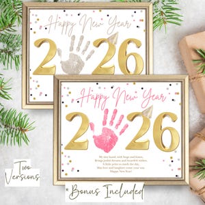 Happy New Year 2026 Handprint Craft Printable, Holiday Handprint Poem ...