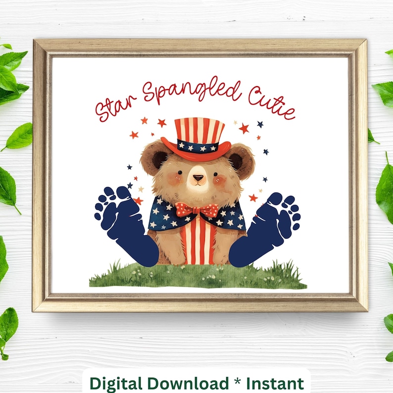 4th of July Handprint Art| Star Spangled Cutie Footprint Art|4th of ...