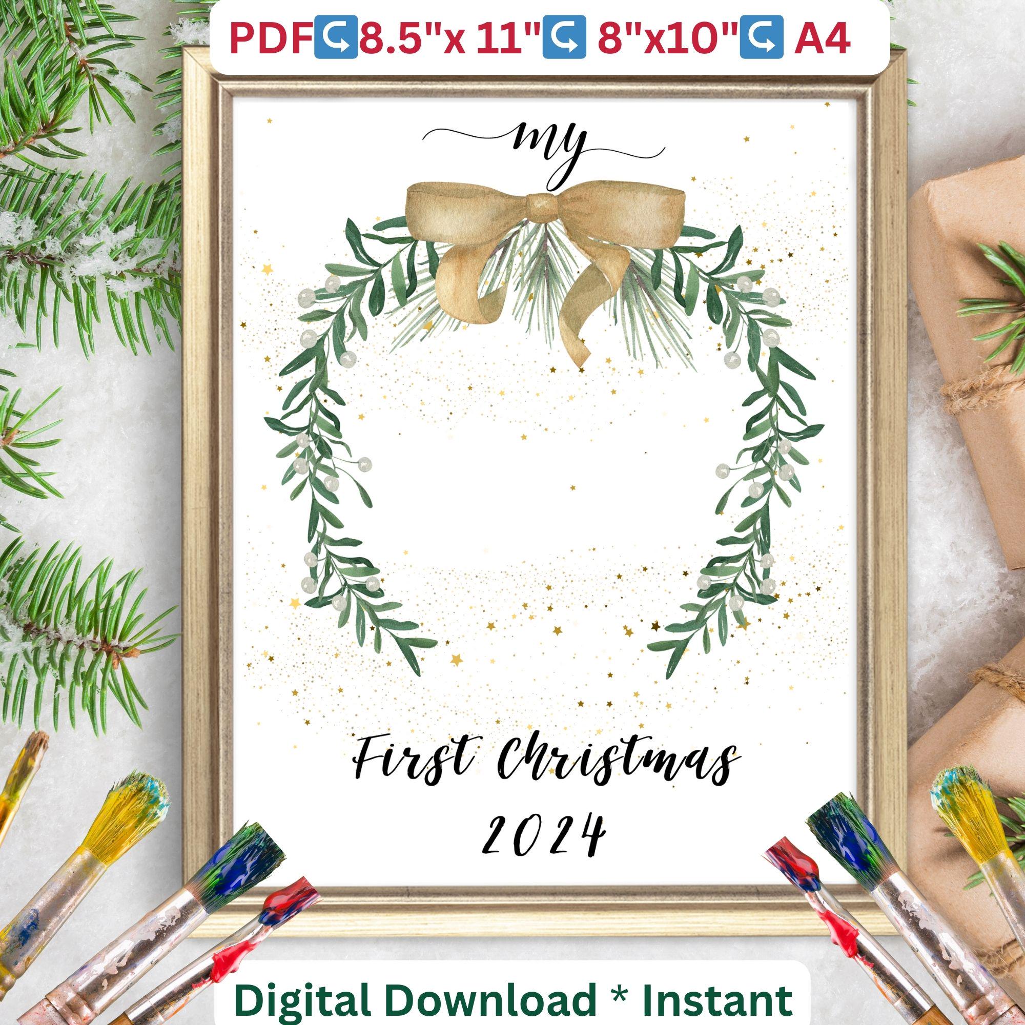 My First Christmas Handprint Footprint Art Craft Baby's 1st Xmas Craft ...