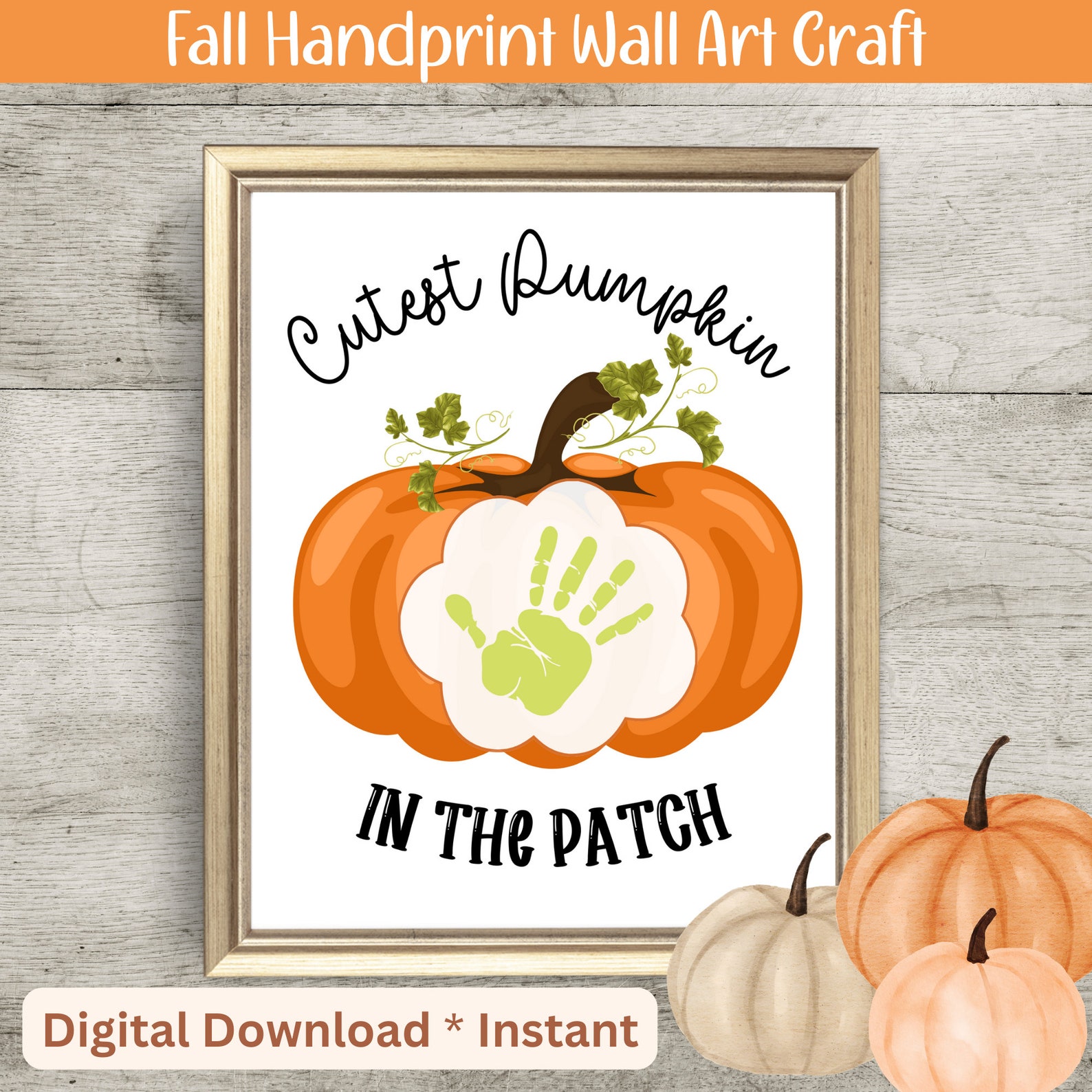 Fall Handprint Art| Pumpkin Halloween Handprint Printable Footprint Art ...