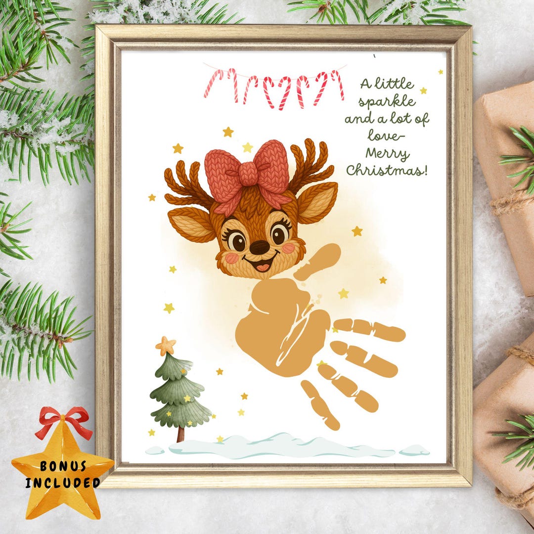 Reindeer Handprint Craft, Little Sparkle Love Christmas Winter ...