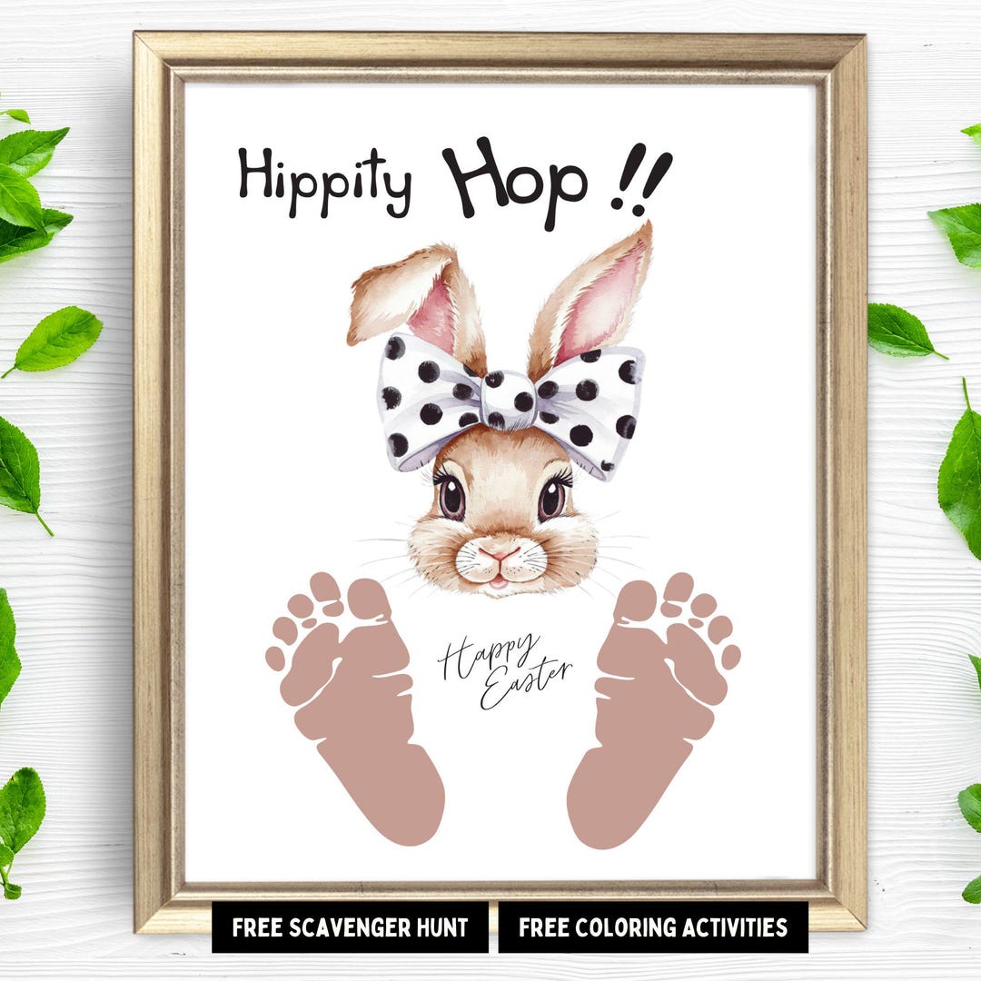 Bunny Footprint Art| Hoppy Easter Baby Footprint Craft Keepsake Kit ...