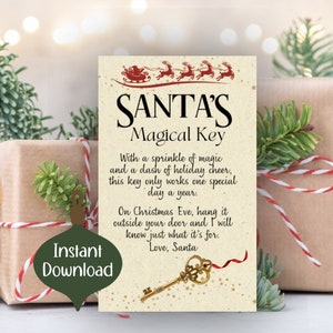 Santa's Magic Key Tag| Christmas Eve Box Filler| Magical Christmas Key ...