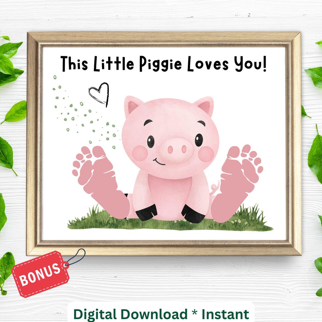 Animal Handprint Craft| DIY Grandparents Day Gift| Funny Pig Footprint ...