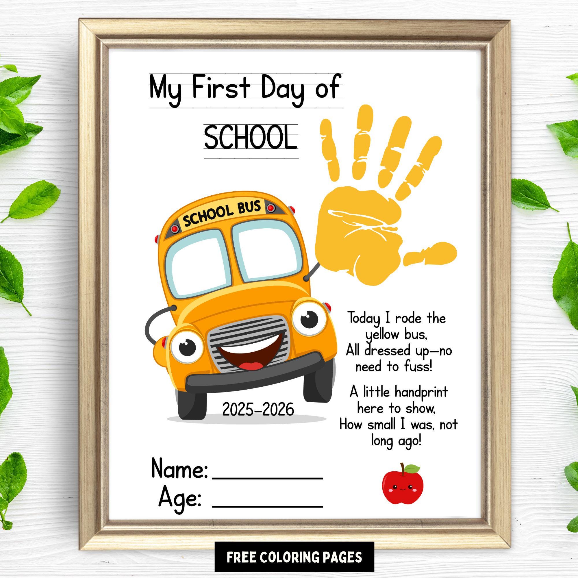 My First Day of School Handprint Craft| First Day of School Printable ...