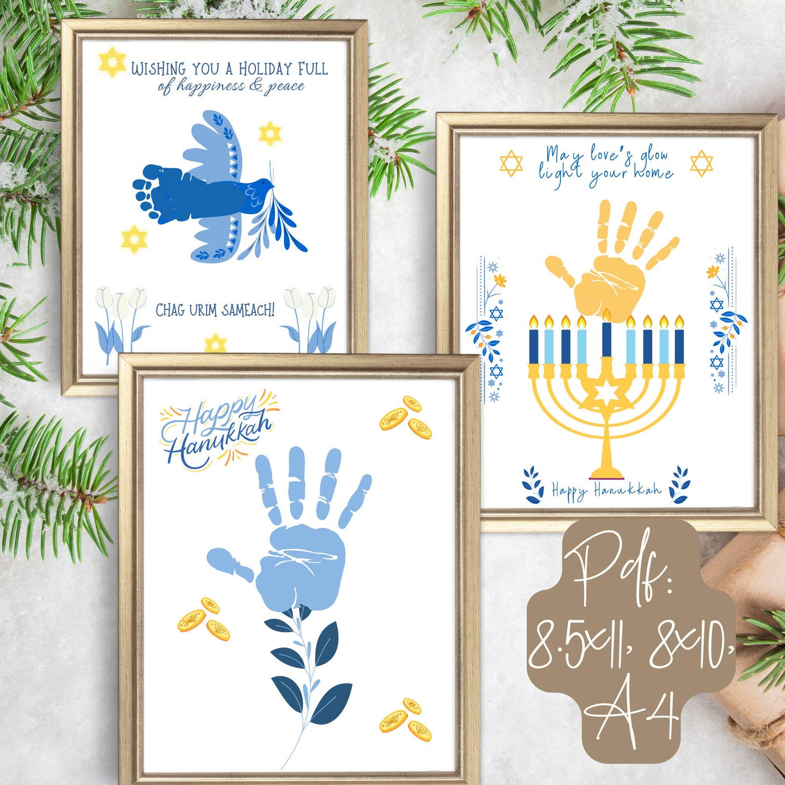 Hanukkah Handprint Art Craft, Holiday Handprint Bundle, Winter ...