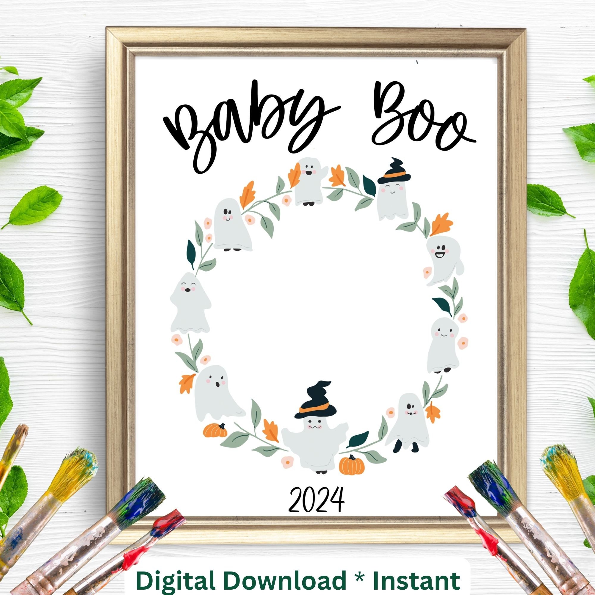 Fall Handprint Art Halloween Baby Boo Footprint Art Craft for Preschool ...