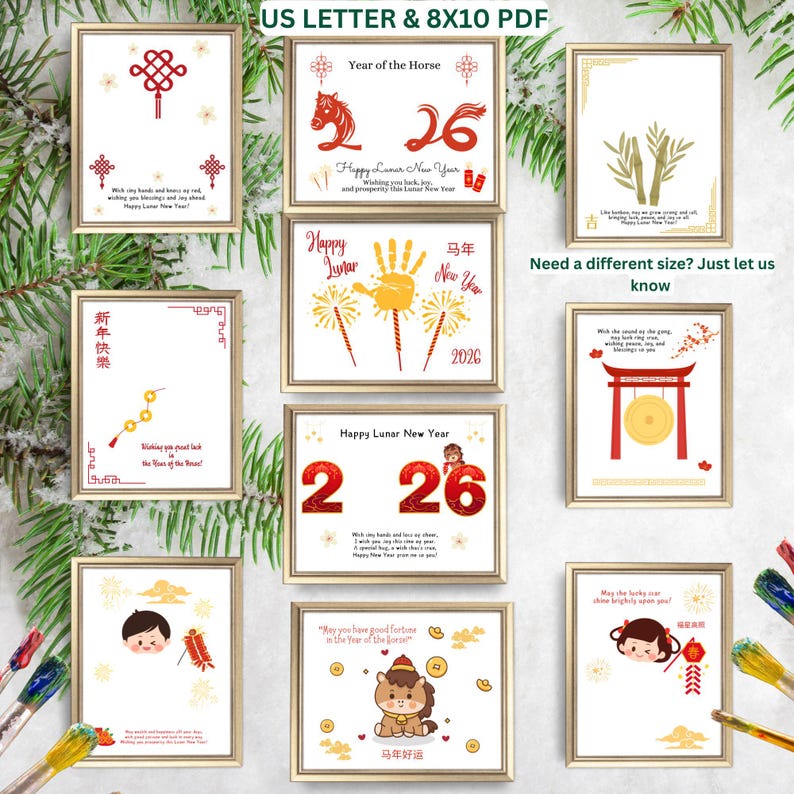 Lunar New Year 2026 Handprint Art Bundle, Year of the Horse Handprint ...