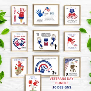 Veterans Day Handprint Craft Art Bundle| DIY Card Patriotic Poem ...