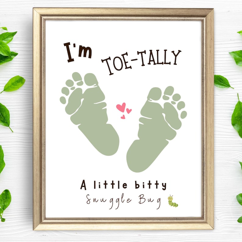 Baby Handprint Footprint Art, DIY Grandma Gift, Newborn Keepsake, NICU ...